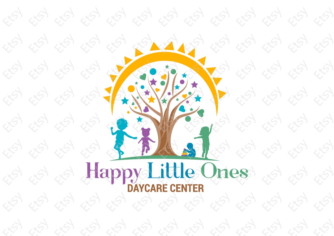 Logo de la crèche Happy Illustration pour les enfants Logo de la ...