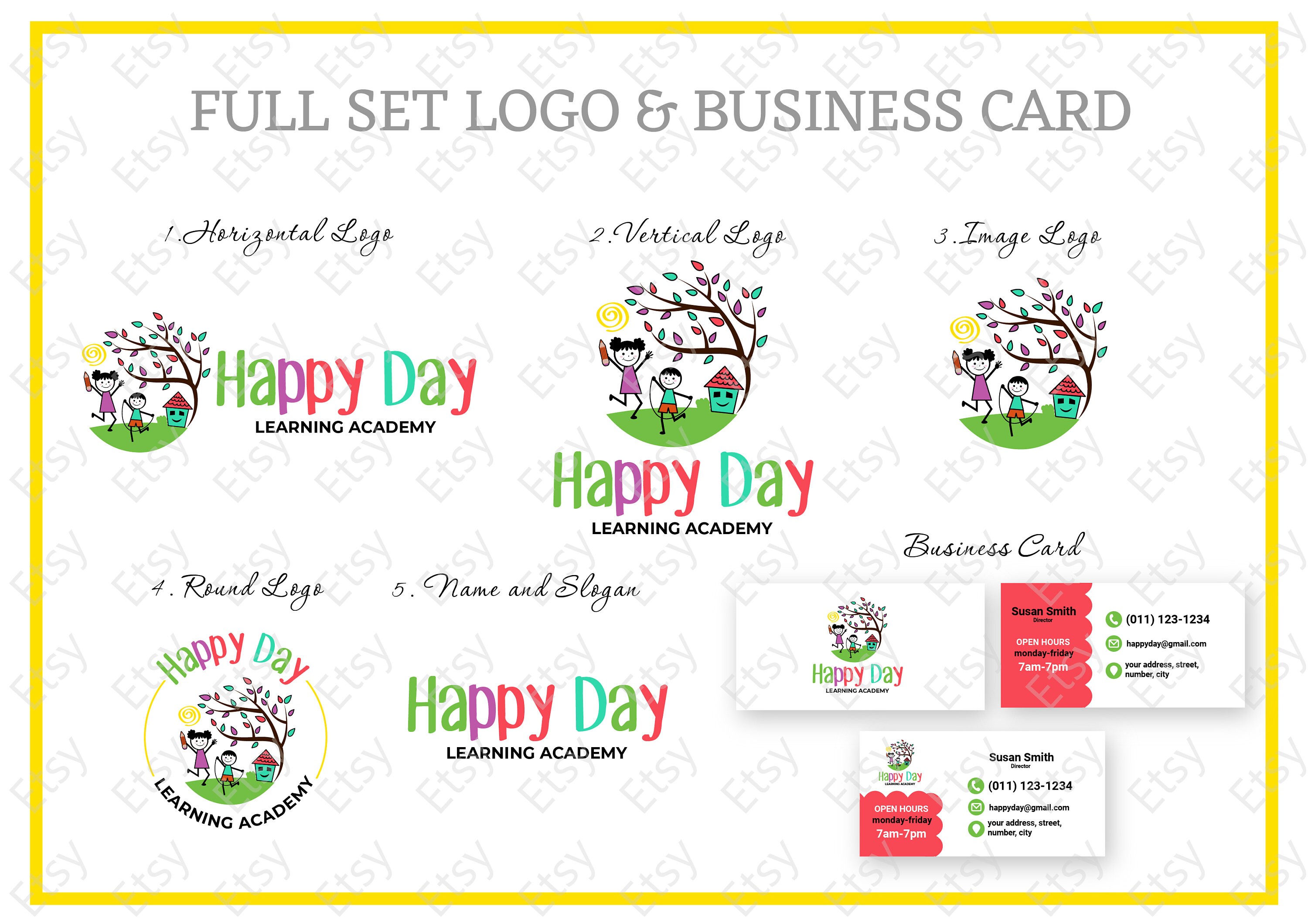 Happy Children Logo Day Care Logo Preschool Logo Learning Academy ...