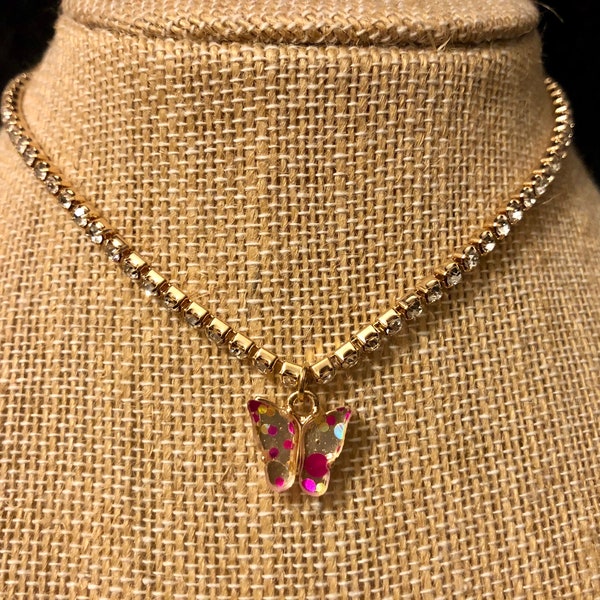 Butterfly Tennis Necklace - Etsy
