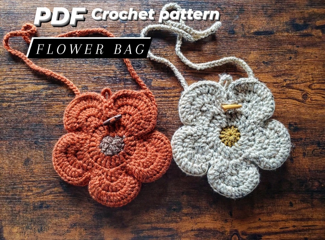 Crochet Flower Bag Pattern Etsy