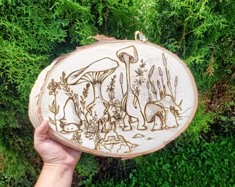 Woodburned Mushroom Art Pyrography - Etsy