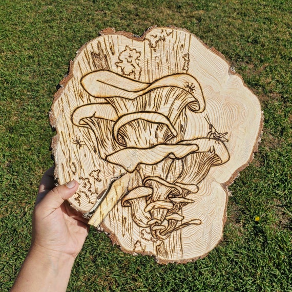 Woodburned Mushroom Art Pyrography - Etsy