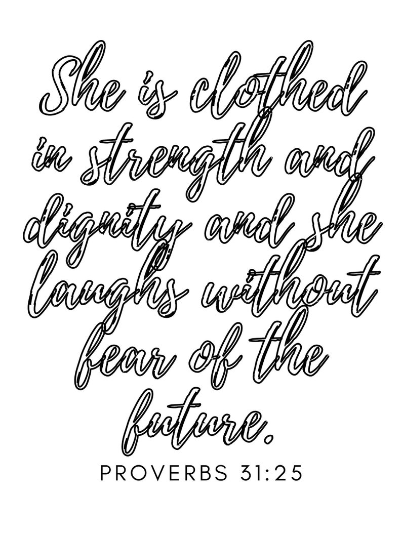 Proverbs 31:25 Christian Wall Decor Digital Print - Etsy
