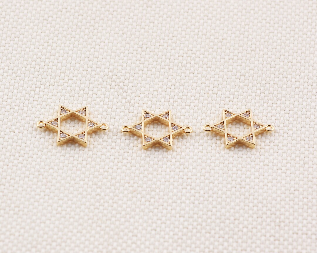 Real 18K Gold Plated Star Charmtiny Cubic Zirconia Star - Etsy