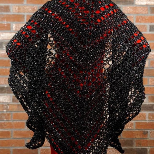 Black Triangle Shawl - Etsy