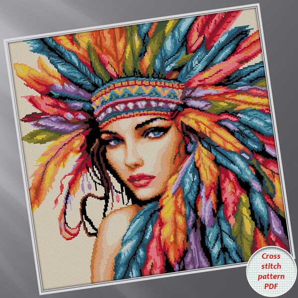 Indian Woman Cross Stitch - Etsy