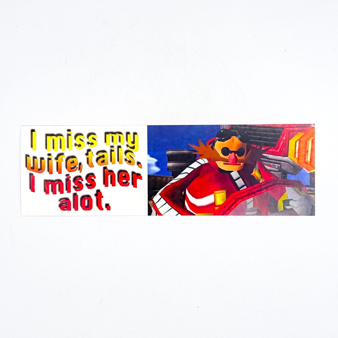 I Miss My Wife, Tails. Eggman Bumper Sticker OR Magnet | is That a ...