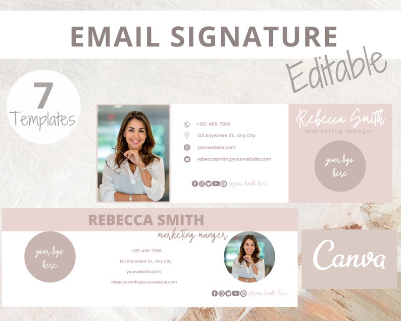 Email Signature Template Canva Editable Email Signature - Etsy