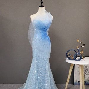 Blue Gradient Sequin Mermaid Wedding Dress Prom Dress - Etsy