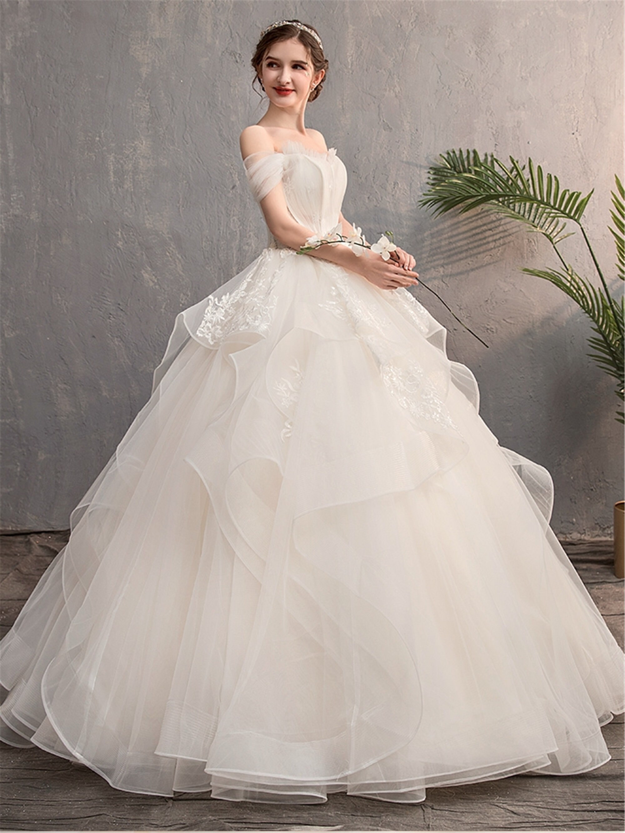 Vintage Irregular off Shoulder White Wedding Dress Beading - Etsy