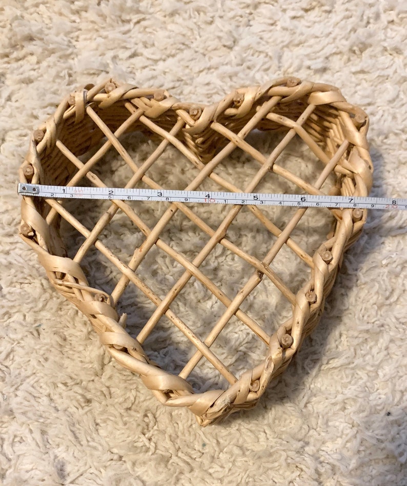 Heart shaped wicker woven basket perfect for a basket wall | Etsy