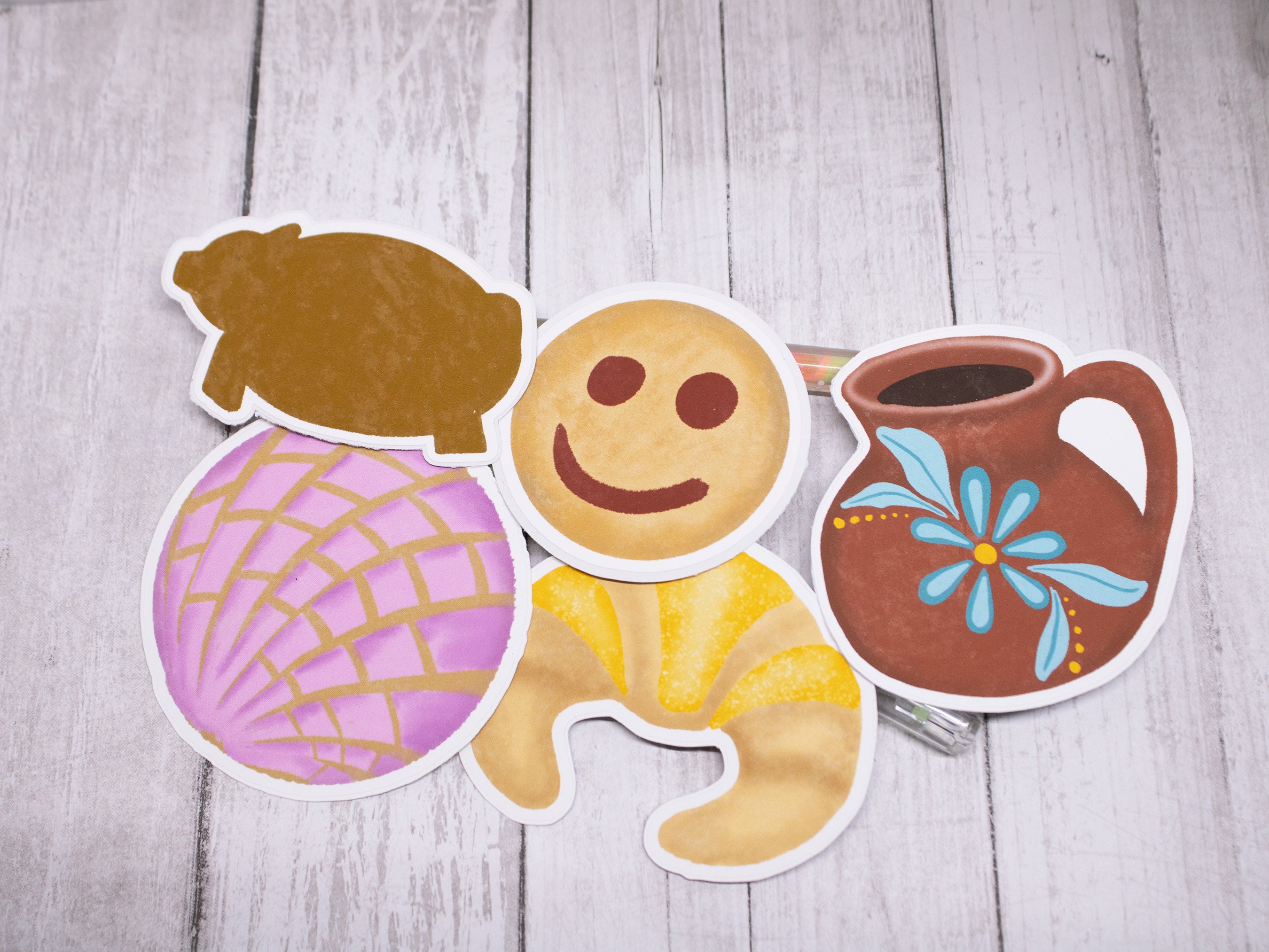 Pan Y Cafe Stickers Mexican Bread Coffee Concha Cuernito Puerquito ...