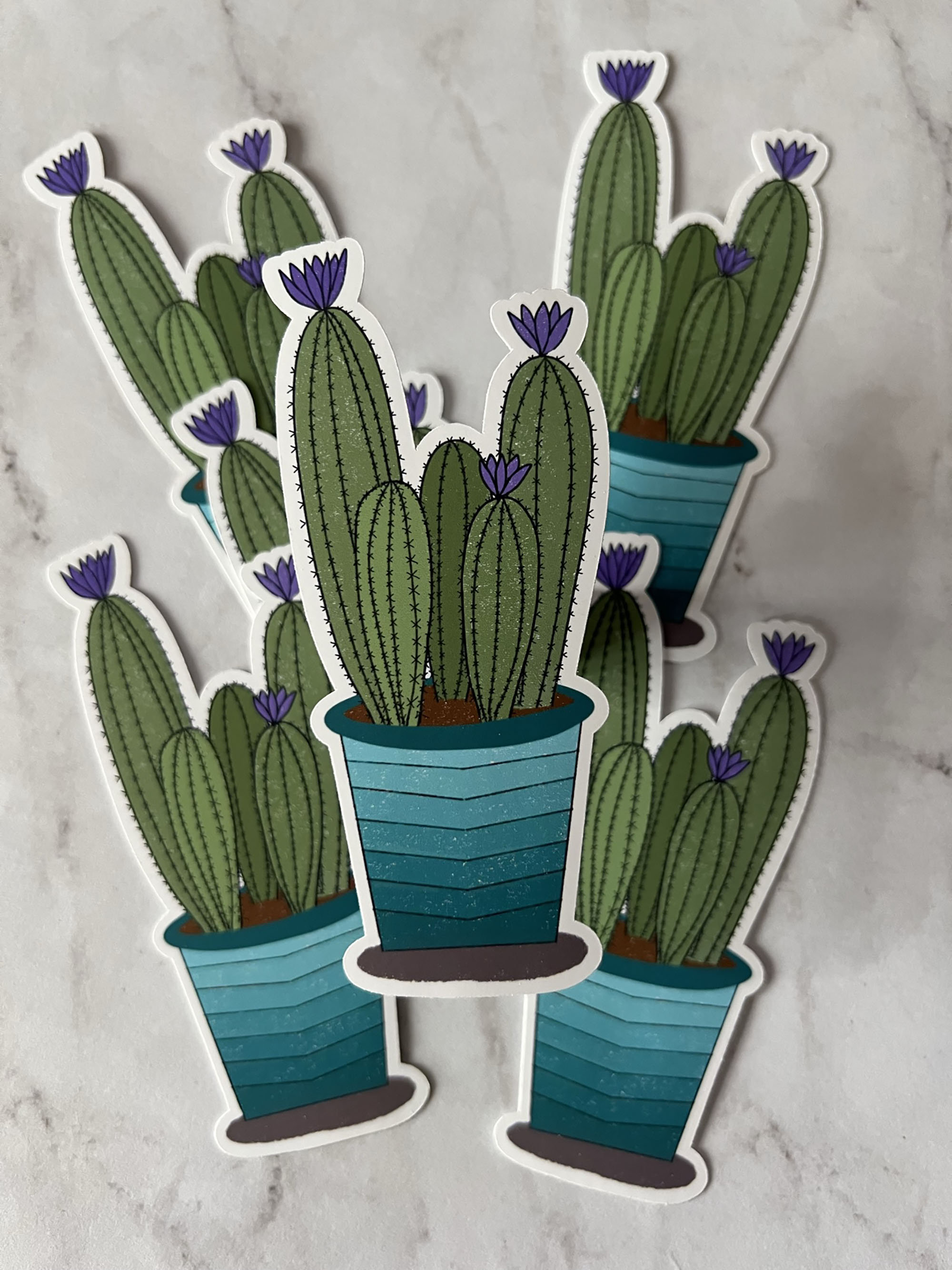 Potted Cactus Vinyl Sticker - Etsy