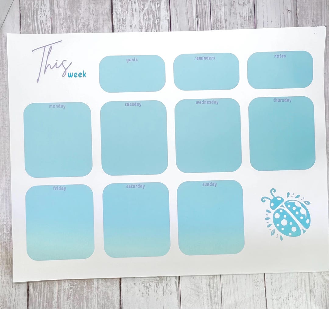 Ladybug Weekly Desk Planner - Etsy