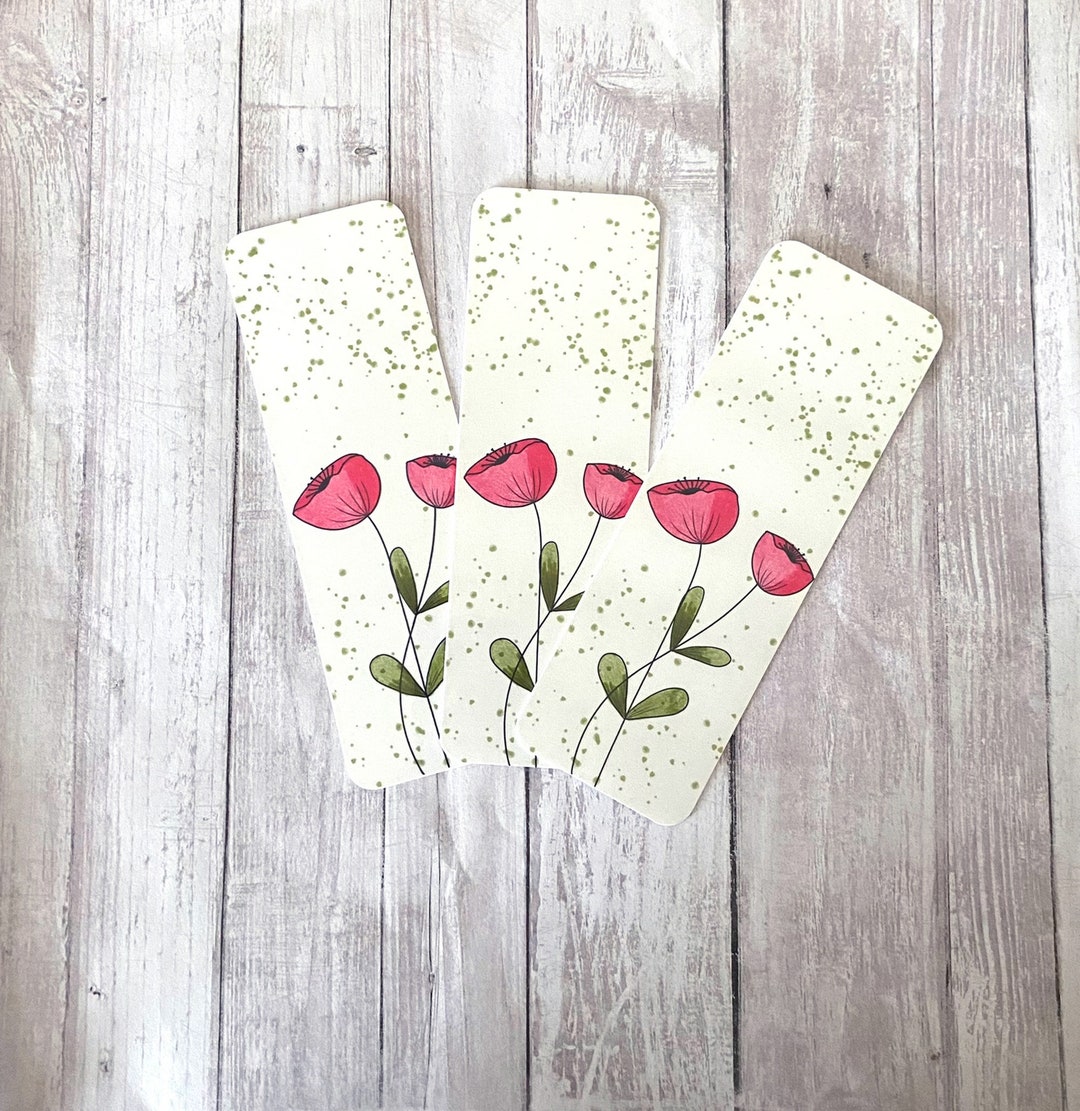 Pink Anemone Handmade Laminated Bookmark - Etsy