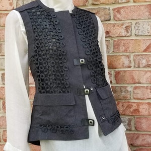 Gray Cotton Vest, Made of Italian Fabric, Heavier Cotton Crochet ...