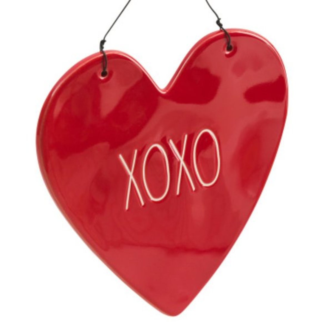 RAE DUNN Red Ceramic xoxo Wall Sign Plaque. Heart Shape. Valentine Gift ...