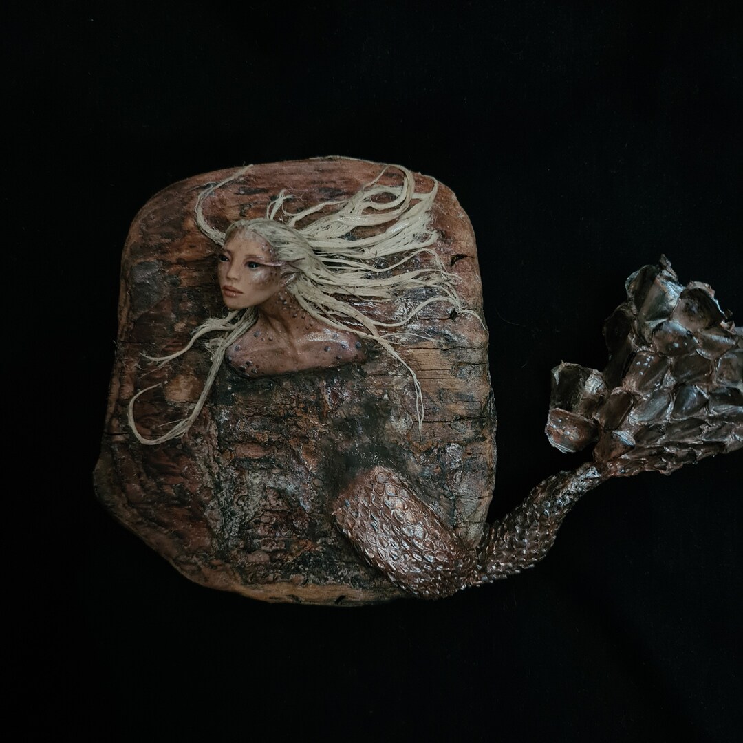 Ooak Miniature Mermaid Sculpture Handmade Wall Plaque. - Etsy