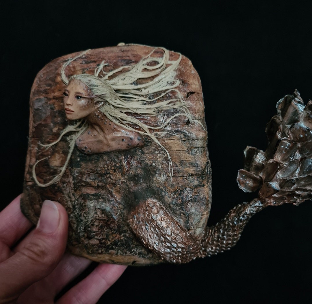 Ooak Miniature Mermaid Sculpture Handmade Wall Plaque. - Etsy