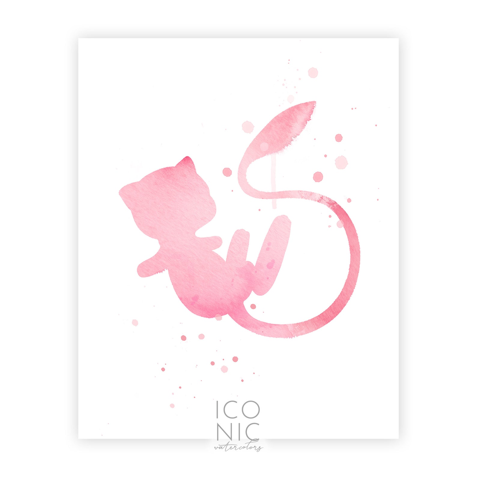 Mythical PRINTABLE, Pink Print, Digital Download, Pink Watercolor Art ...