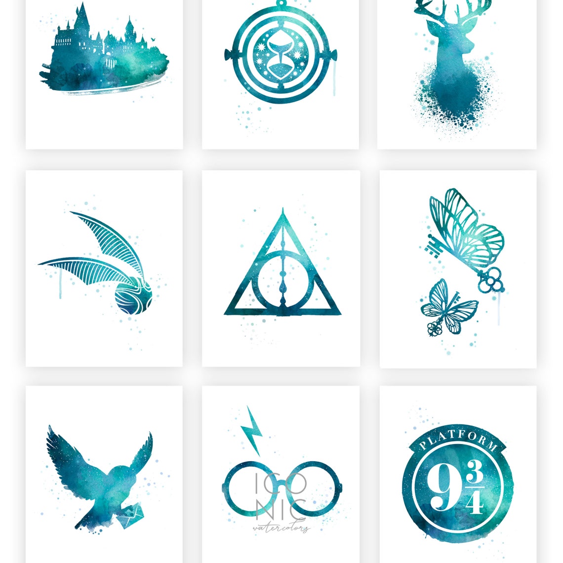 Set of 9 Printables Wizards Digital Download Wizards Prints - Etsy