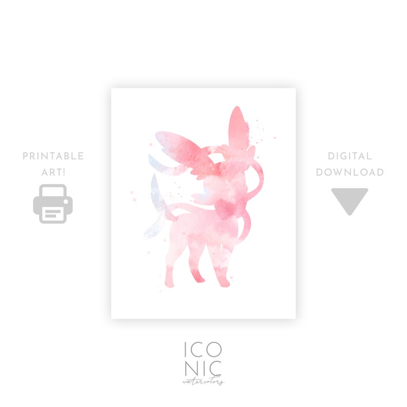 Fairy Eeveelution Print Pink Printable Poke Digital | Etsy