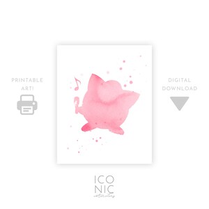 Pink Printable, Print, Digital Download, Wall Art, Watercolor Poster ...