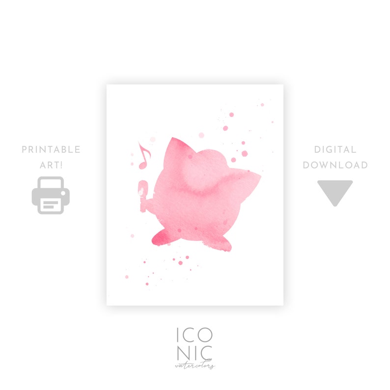 Pink Printable Print Digital Download Wall Art Watercolor - Etsy
