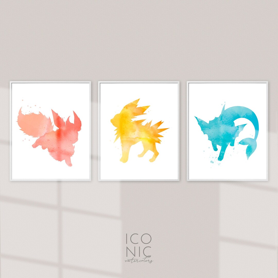 Eeveelutions Printables, Eevolutions Print, Digital Download, Art, Fire ...