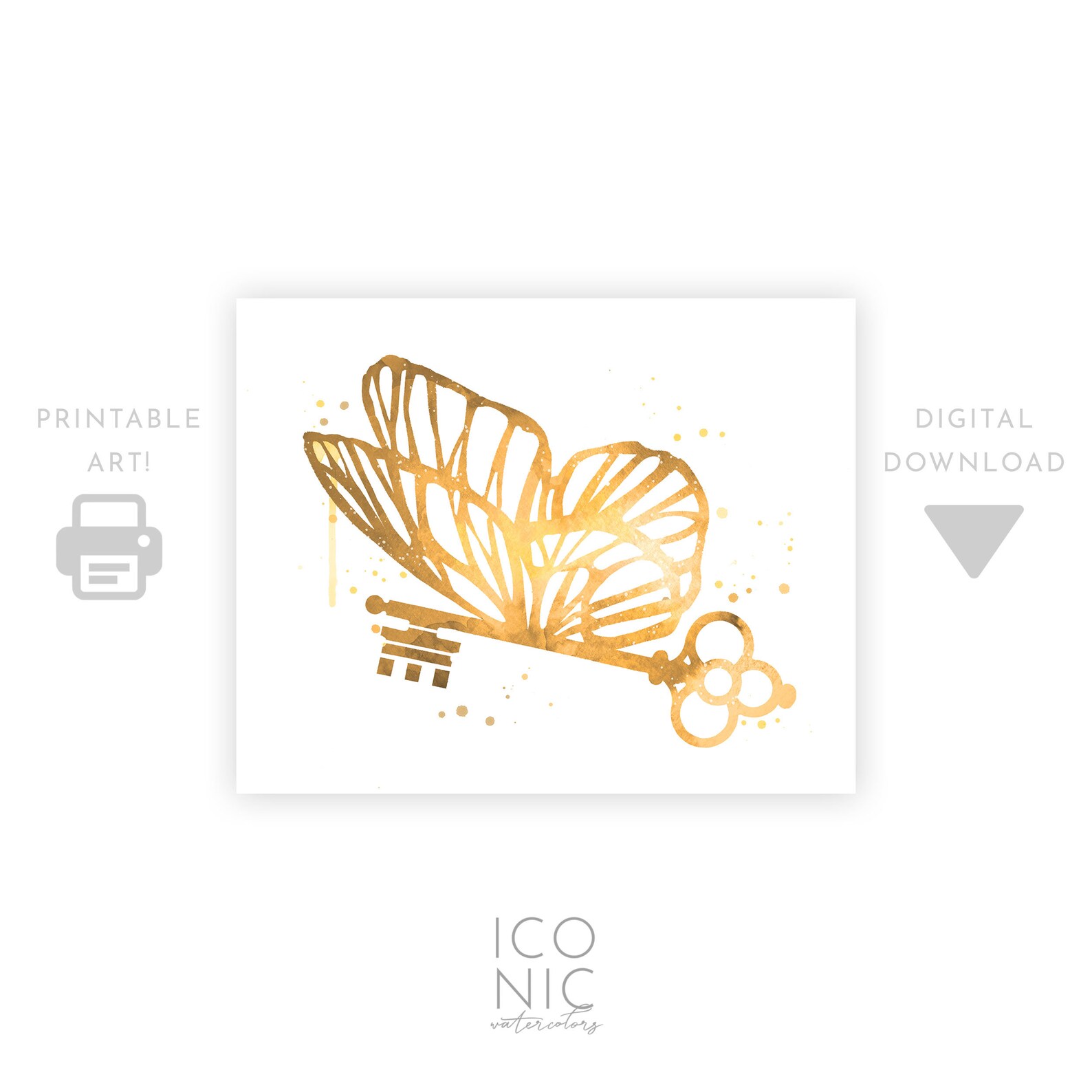 Flying Key Print, Wizards Printable, Magical Winged Key Digital ...