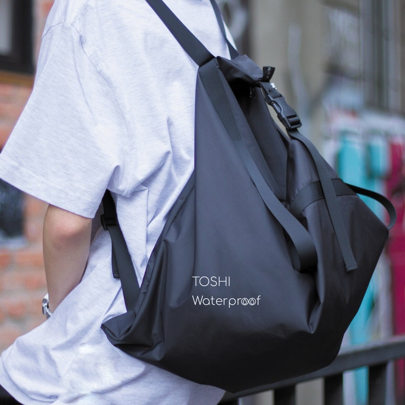 Waterproof Convertible TOSHI Triangle Backpack, Gym Bag ,shoulder ...
