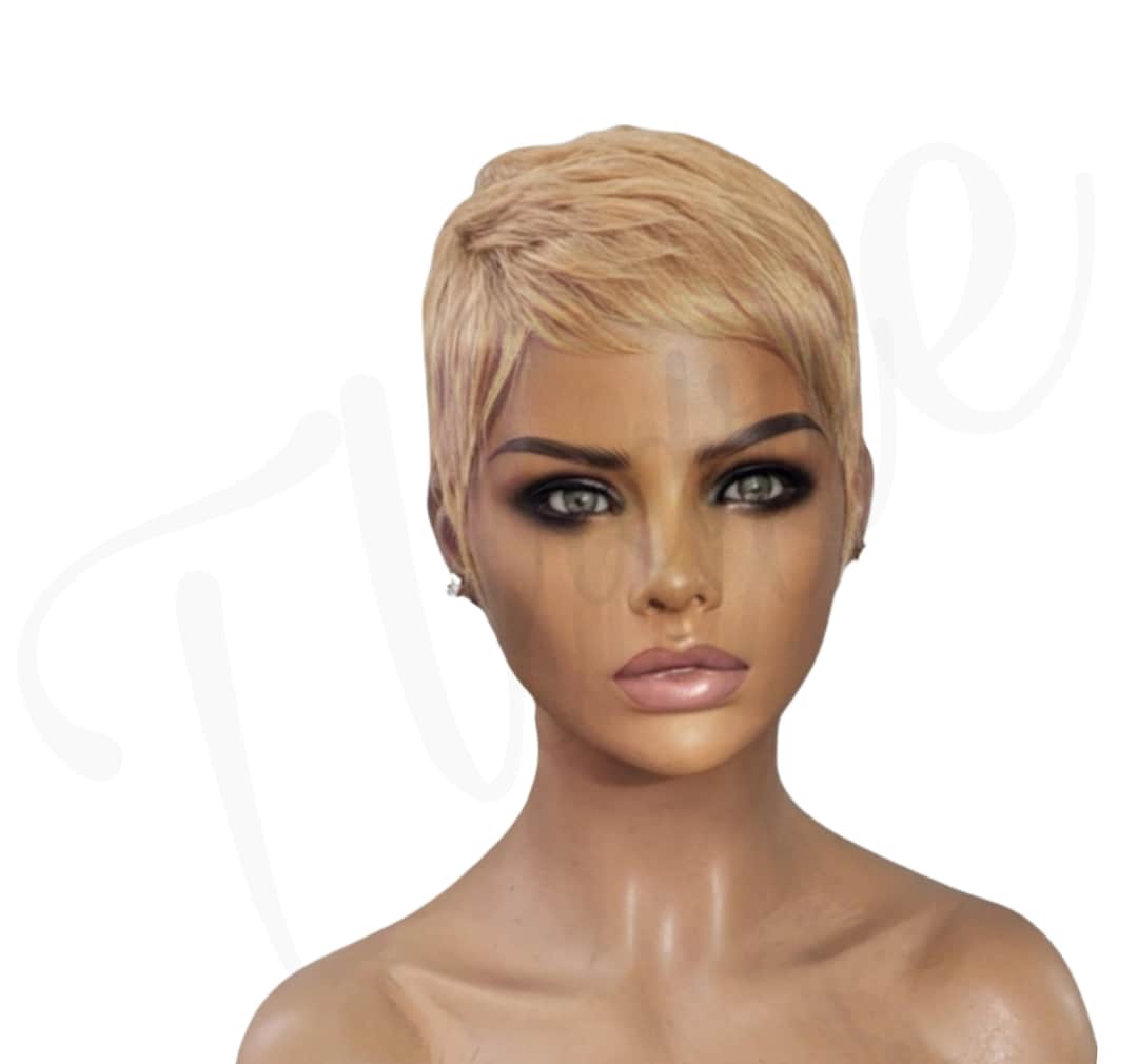 Blonde Pixie Wig: Razor Cut Human Hair Wig - ZOE - Etsy