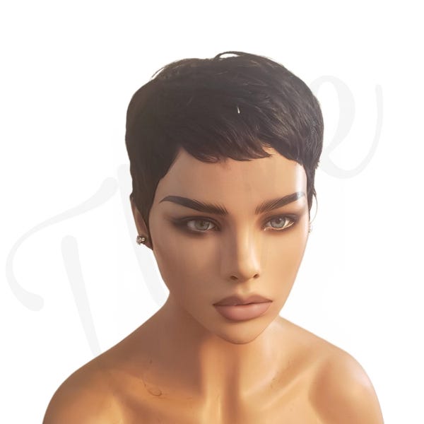 Short Human Hair Wig - Etsy