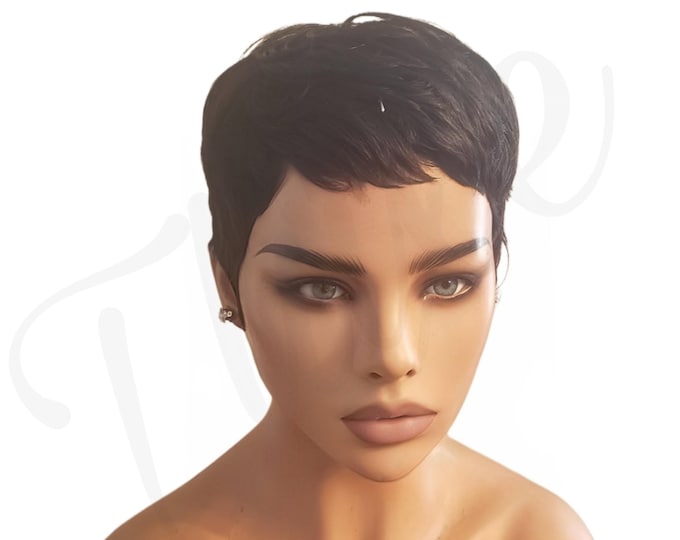 TERRI Beginners Friendly Petite Wig 100% Human Hair Pixie Black Woman ...