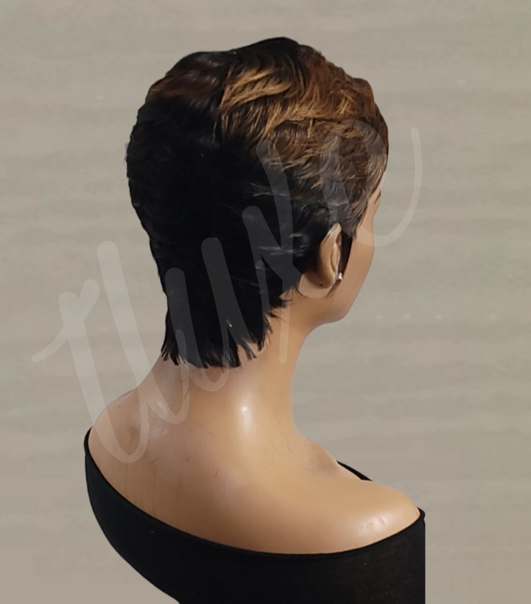 Petite Pixie Wig: Short Human Hair Wig With Bangs - Val - Etsy