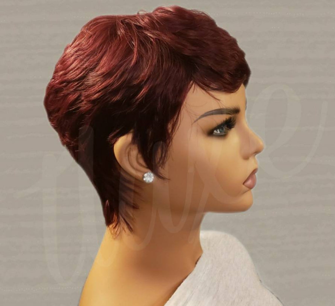 Kamryn Glueless Pixie Tapered Cut 100 Human Hair Wig Etsy