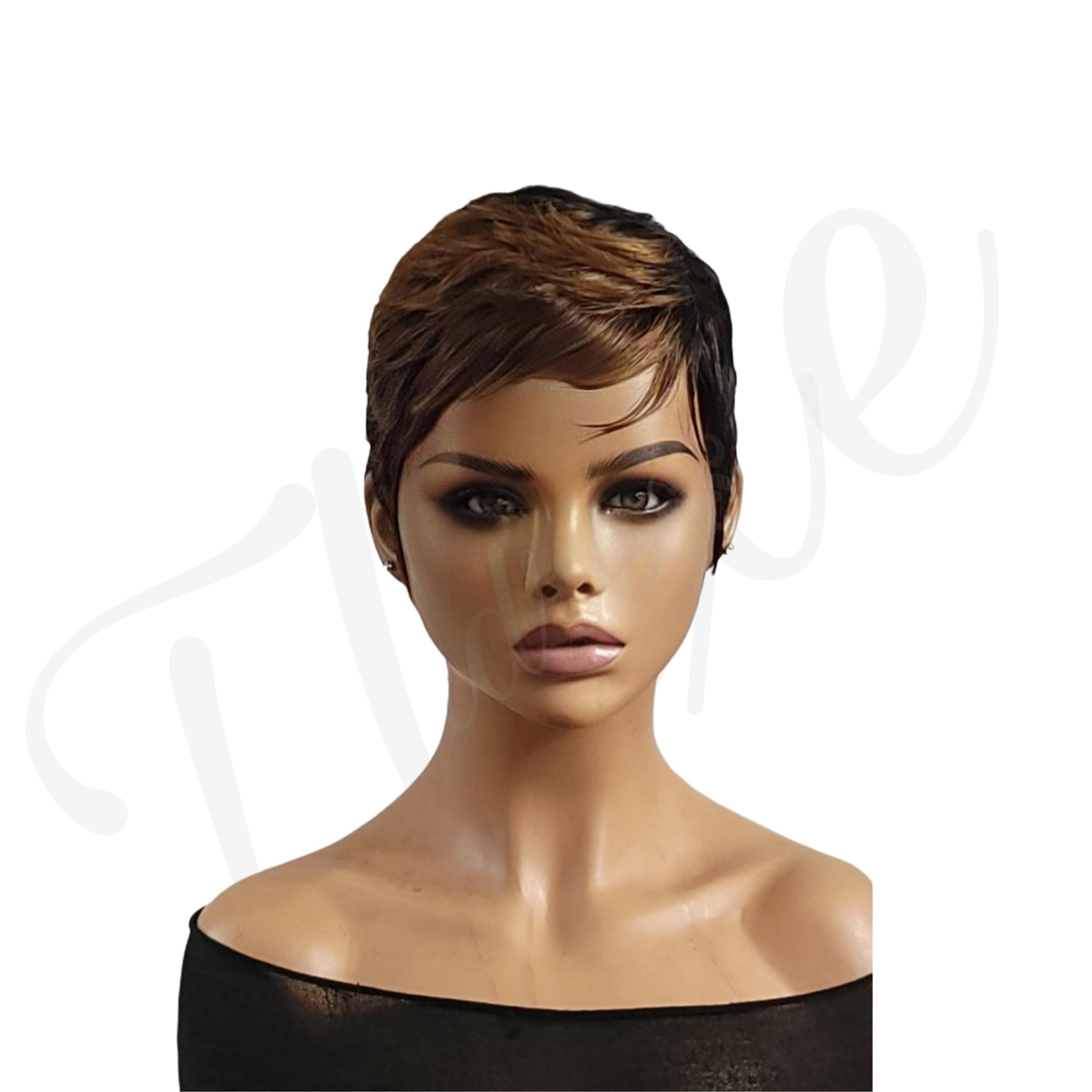 Petite Pixie Wig: Short Human Hair Wig With Bangs - Val - Etsy