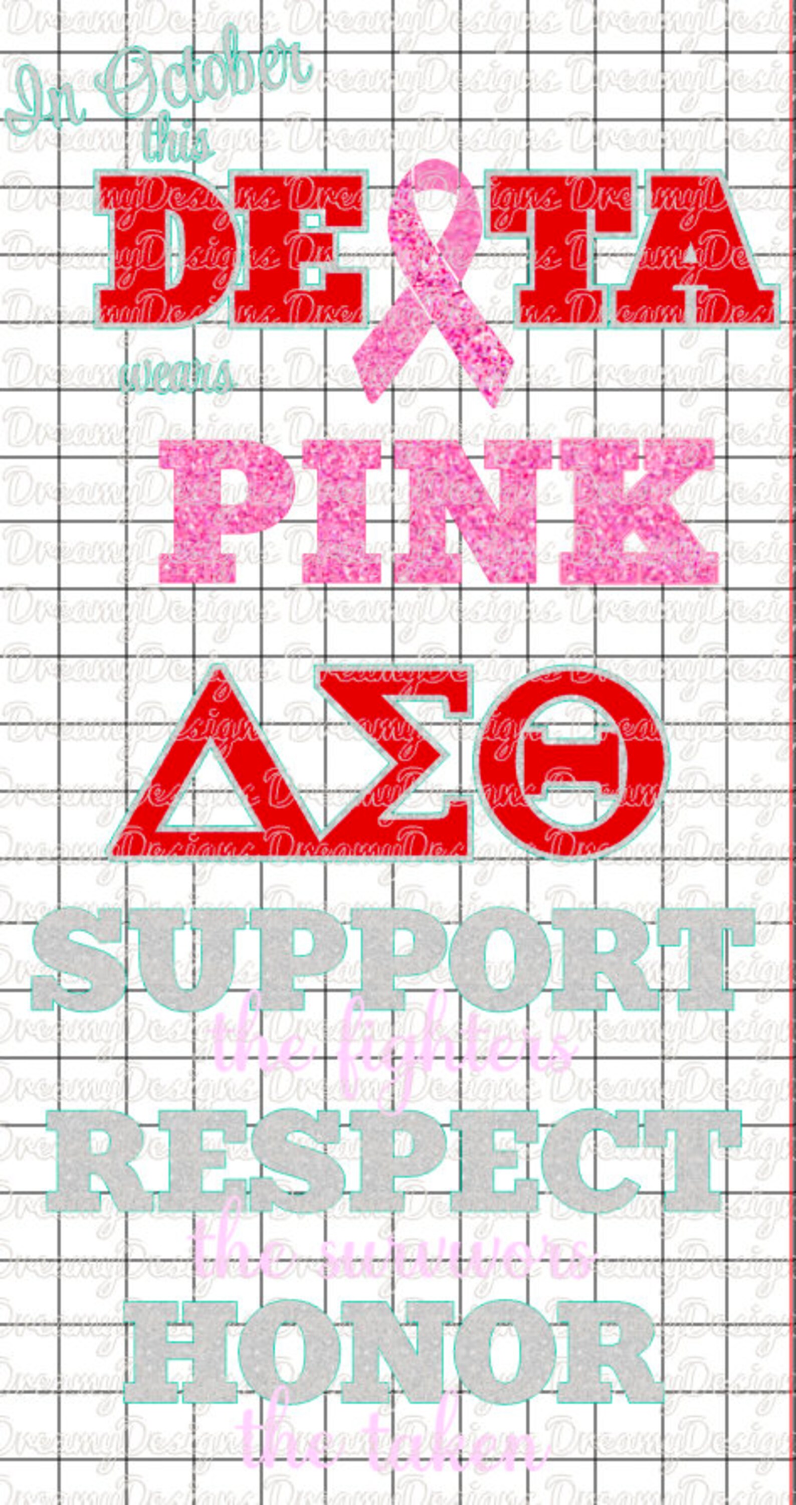 Delta Sigma Theta... Breast Cancer Awareness. SVG PNG and Mock Up - Etsy