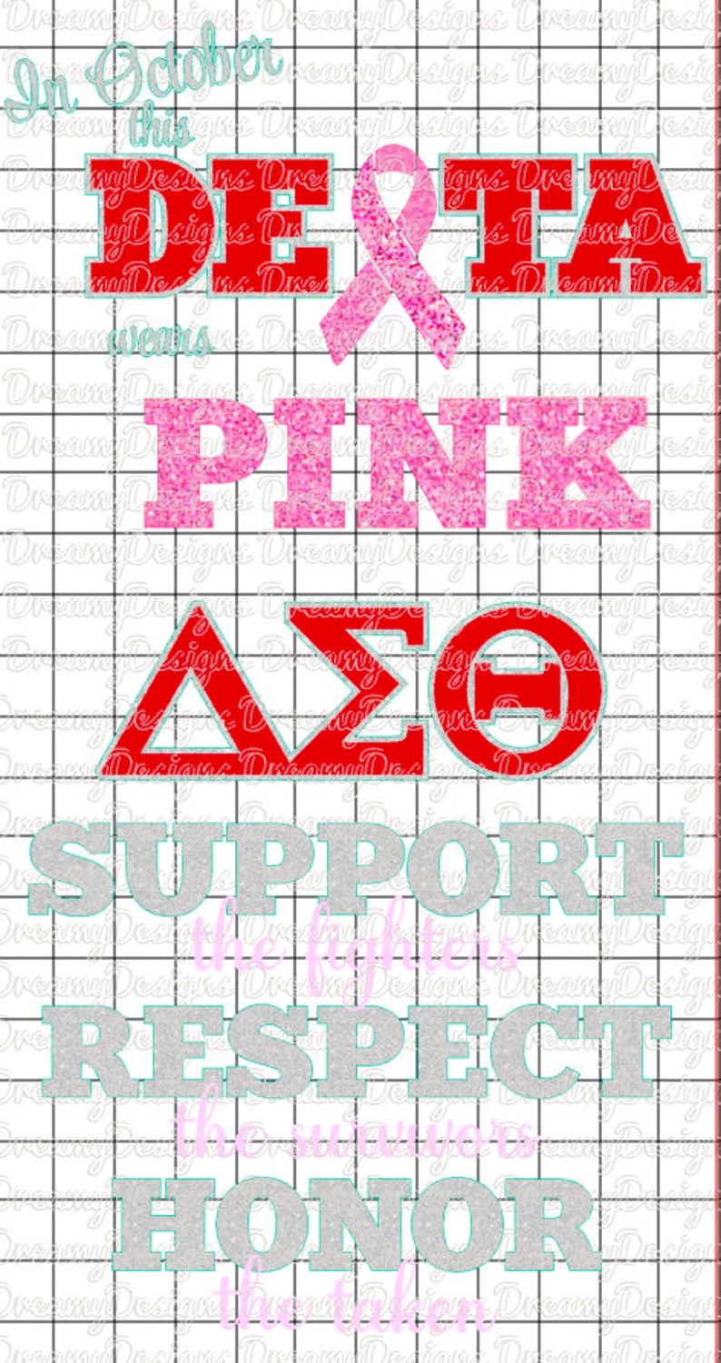 Delta Sigma Theta... Breast Cancer Awareness. SVG PNG and Mock Up - Etsy