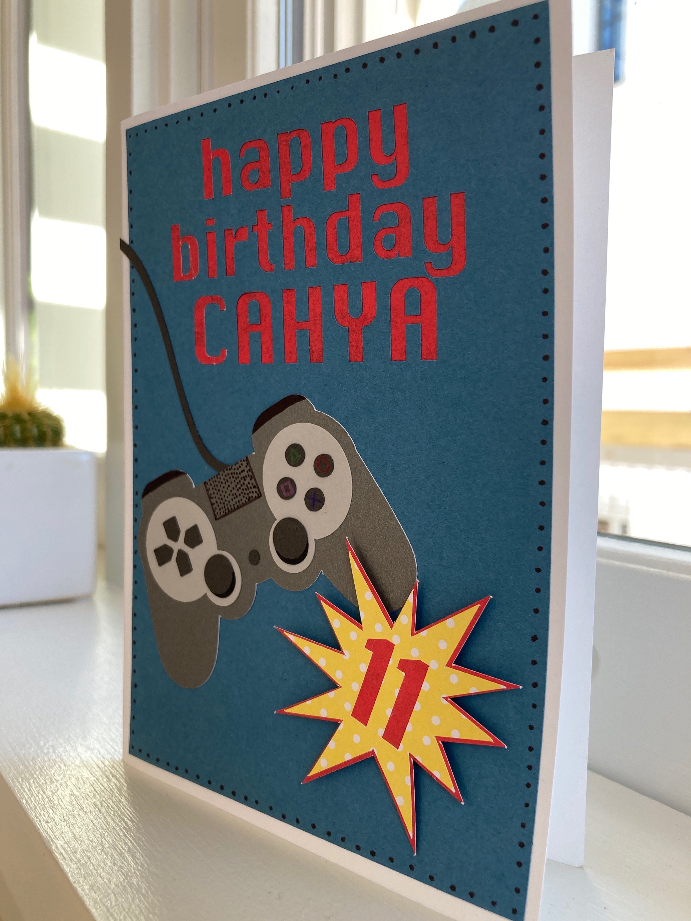Custom Happy Birthday Gamer Card Handmade Paper Card - Etsy