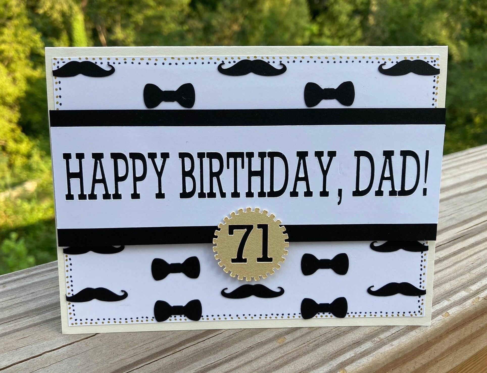 Custom Happy Birthday Mustache Card Handmade Card, Paper Card, Dad ...