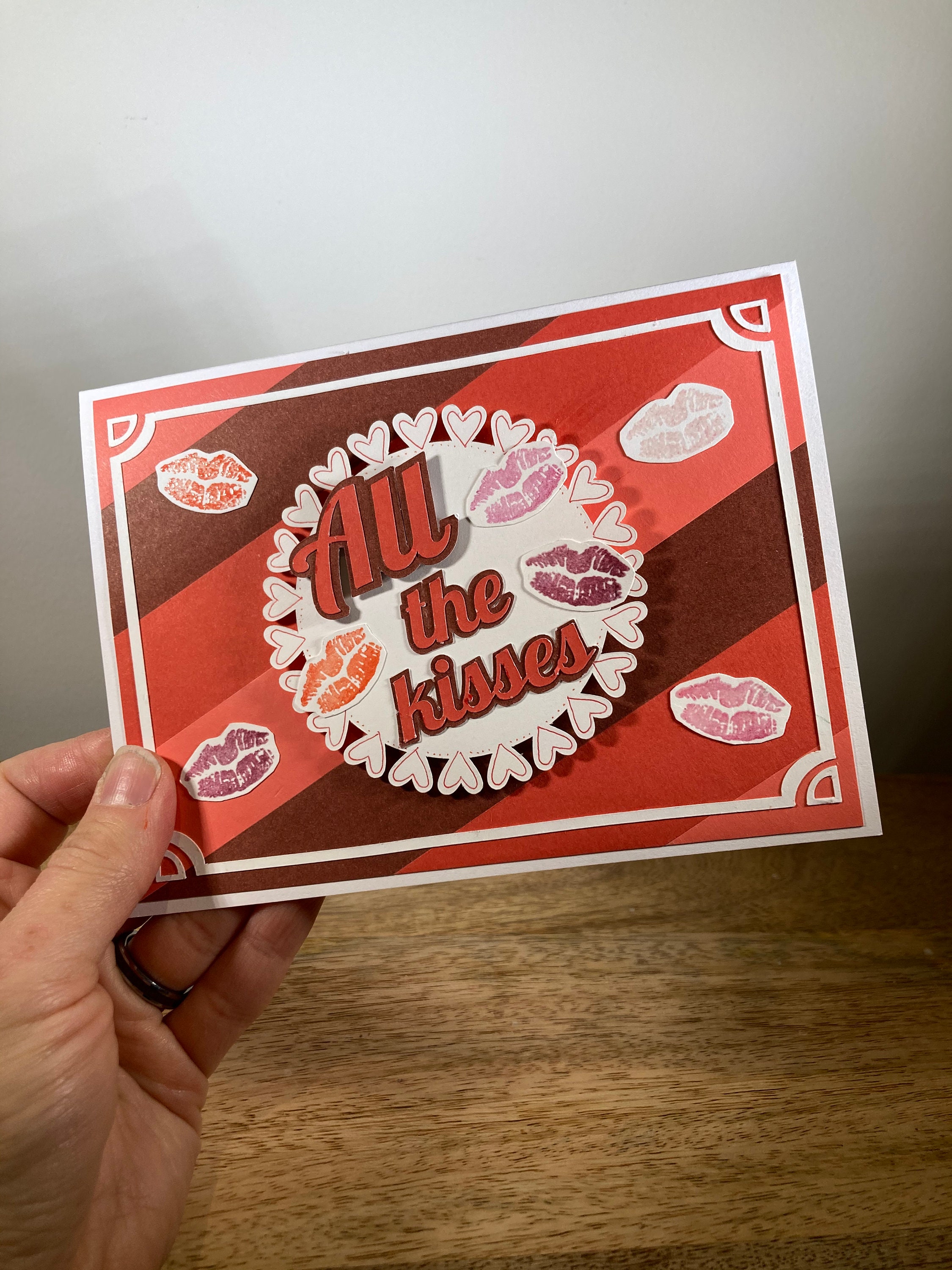 All the Kisses Handmade Paper Card Blank Inside - Etsy