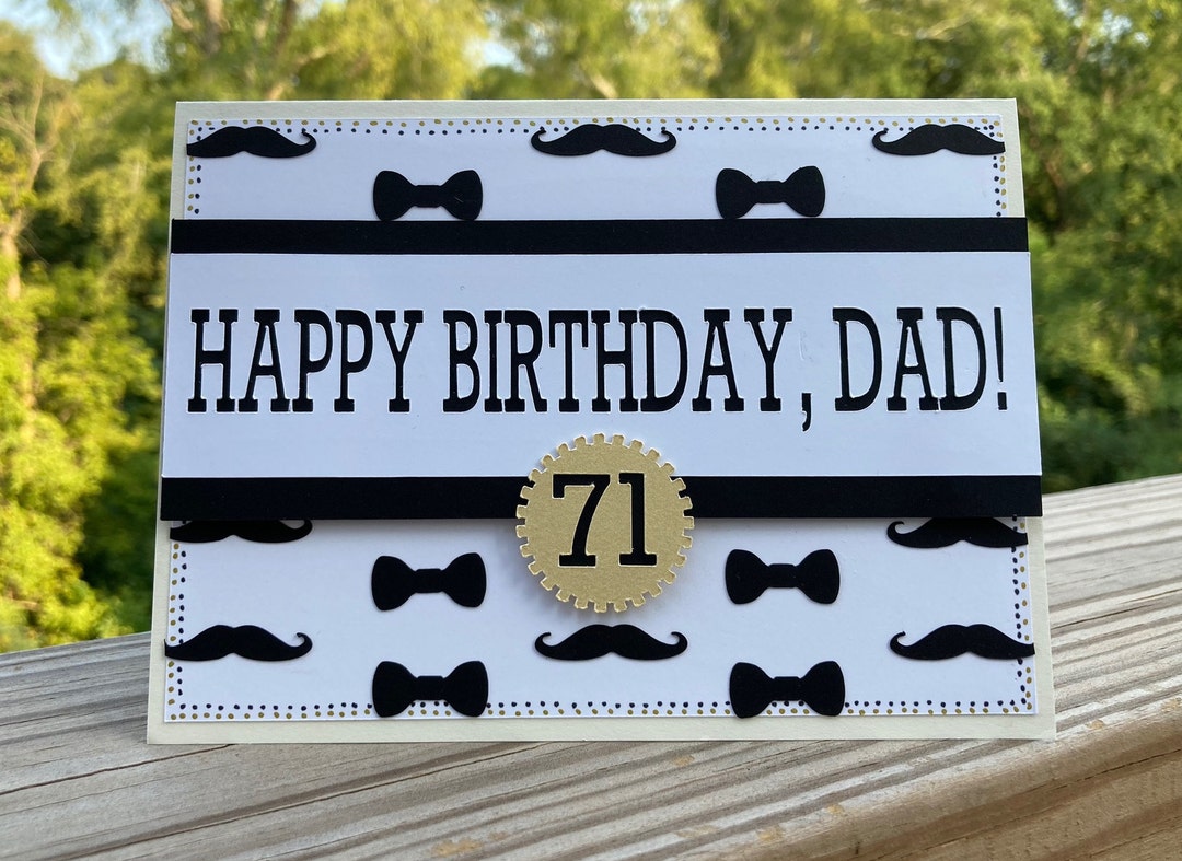 Custom Happy Birthday Mustache Card Handmade Card, Paper Card, Dad ...