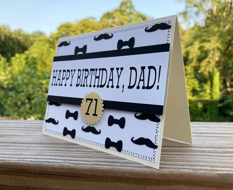 Custom Happy Birthday Mustache Card Handmade Card Paper - Etsy