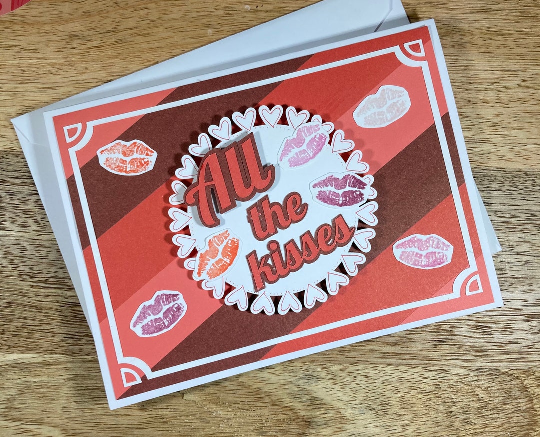 All the Kisses Handmade Paper Card Blank Inside - Etsy