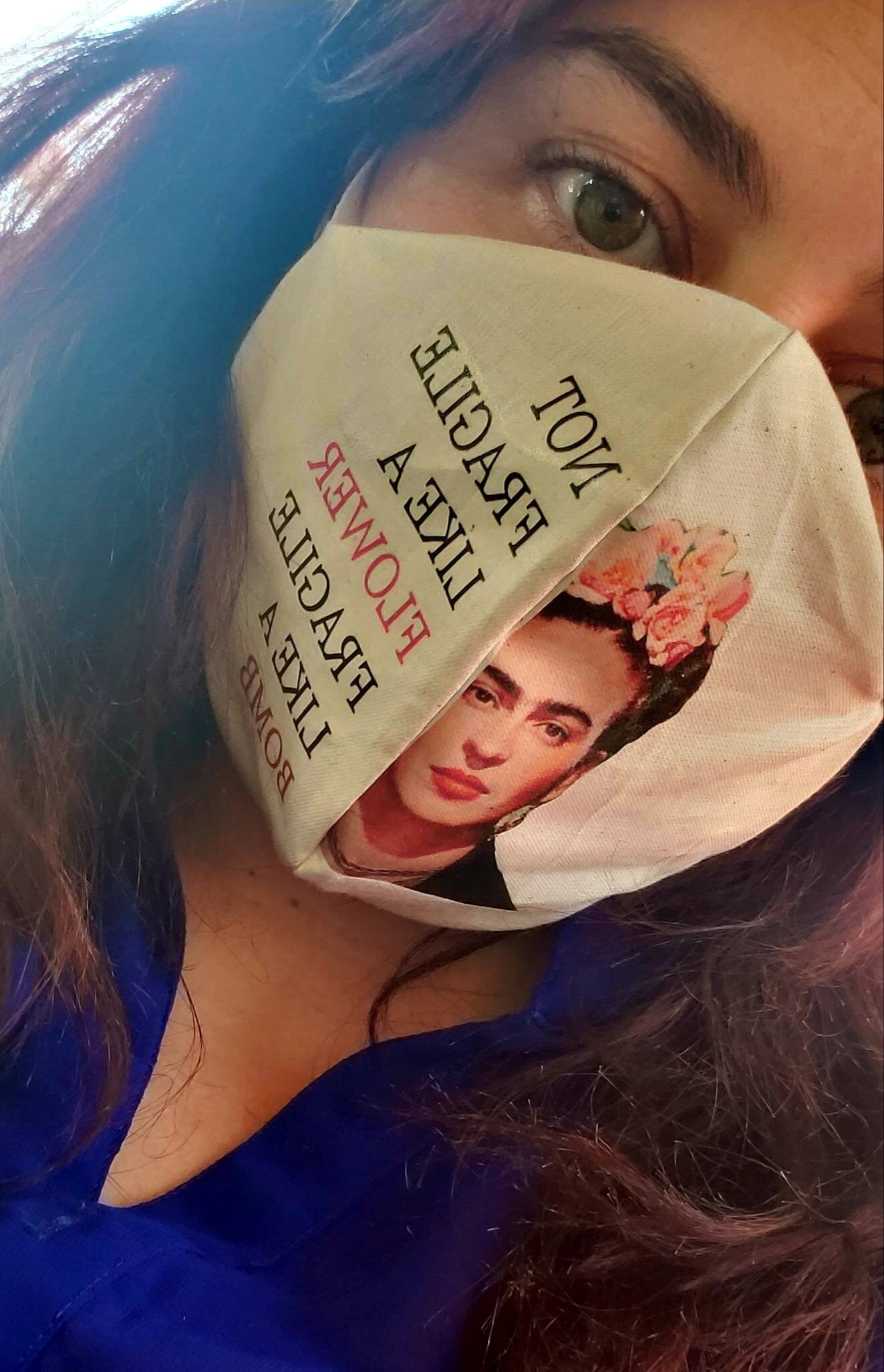 Frida Khalo Fragile Like a Bomb Facemask - Etsy