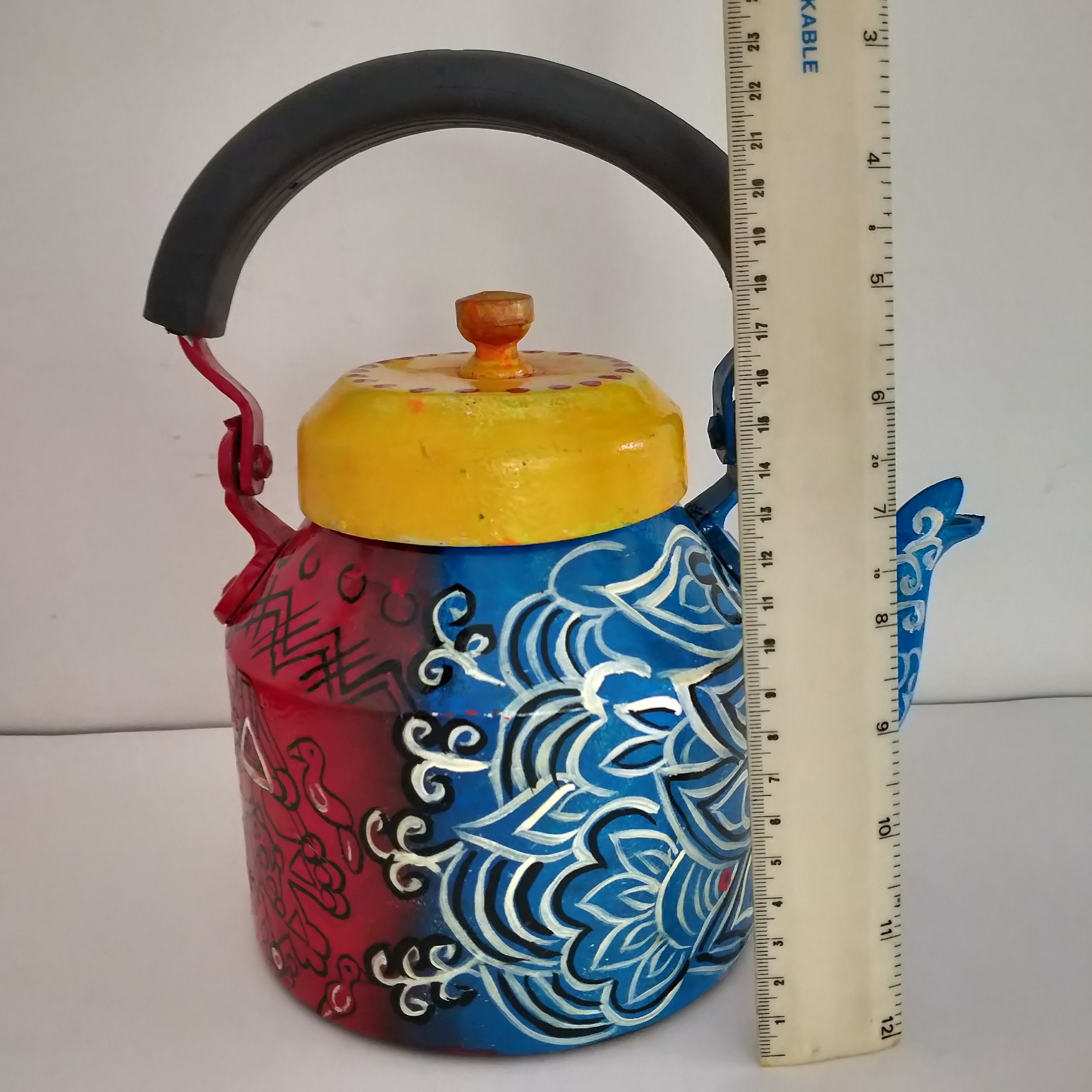 Hand Painted Indian Decorative Aluminium Tea Kettle Vintage - Etsy
