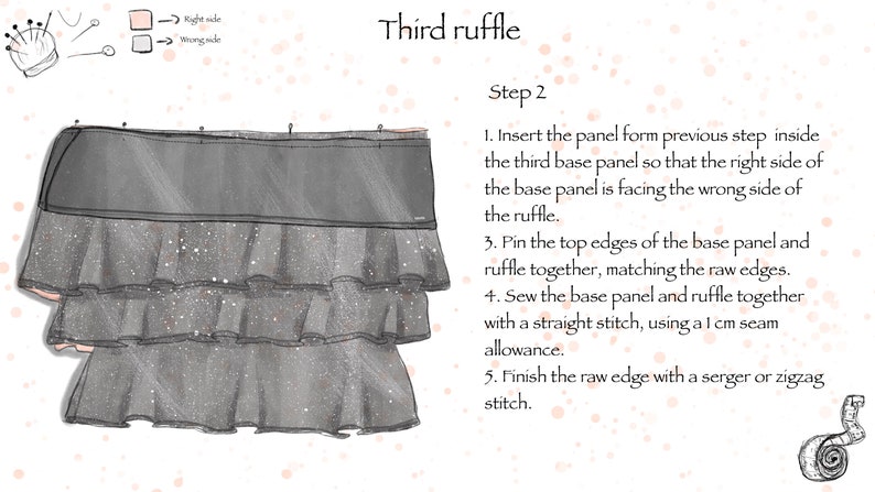 Digital Dress Pattern: Ruffle Panels, Balloon Sleeves, Elastic Waist ...