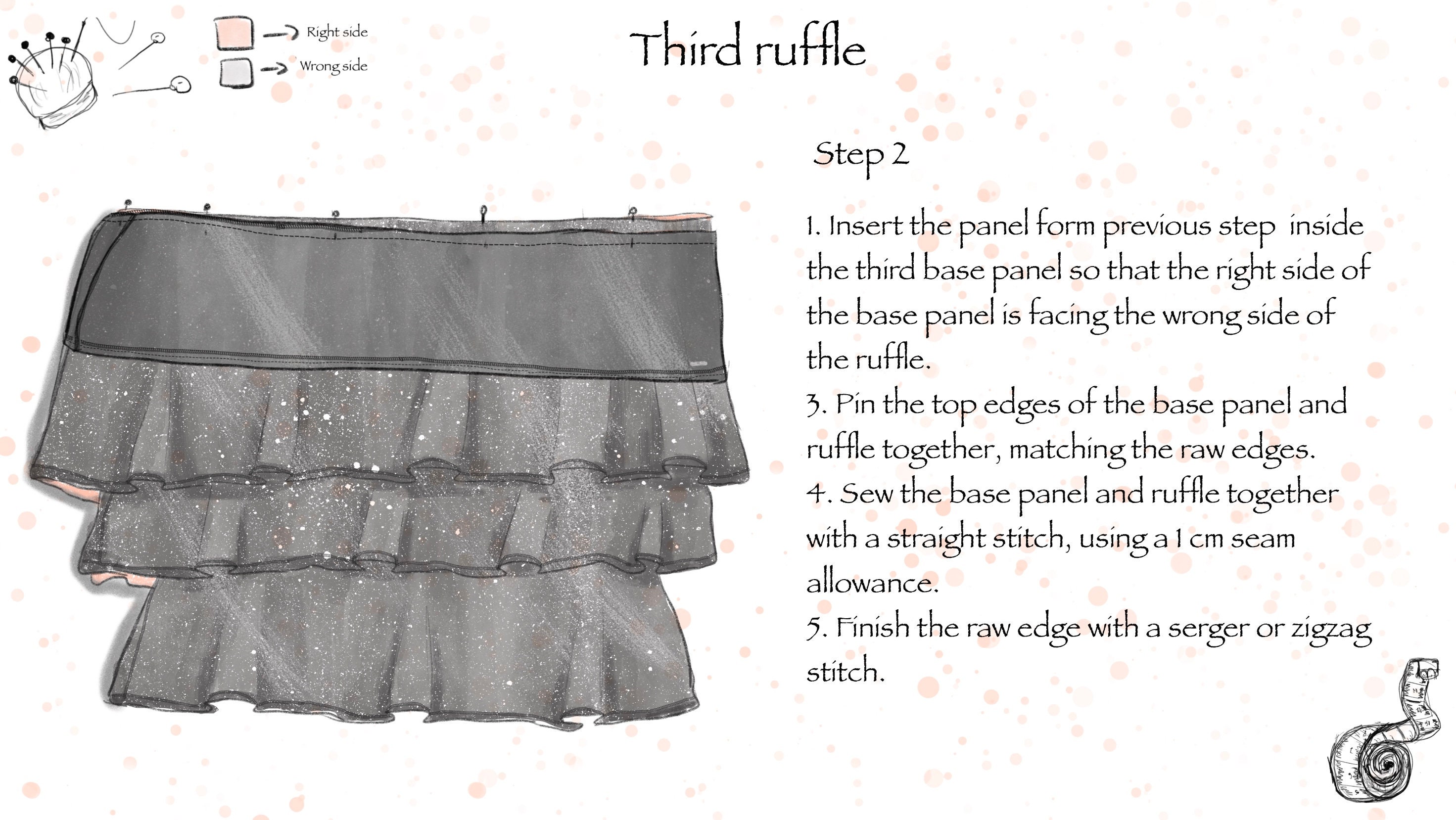 Digital Dress Pattern: Ruffle Panels, Balloon Sleeves, Elastic Waist ...