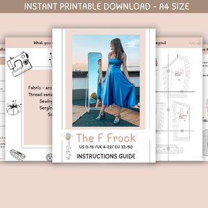 The F Frock Digital Sewing Pattern - Instant Download - A4 PDF Sewing ...